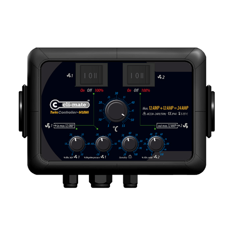 CLI-MATE TWIN CONTROLLER HUMI TEMPERATURA E UMIDITA' 24A, INDOORLINE - Indoor Growing Attitude