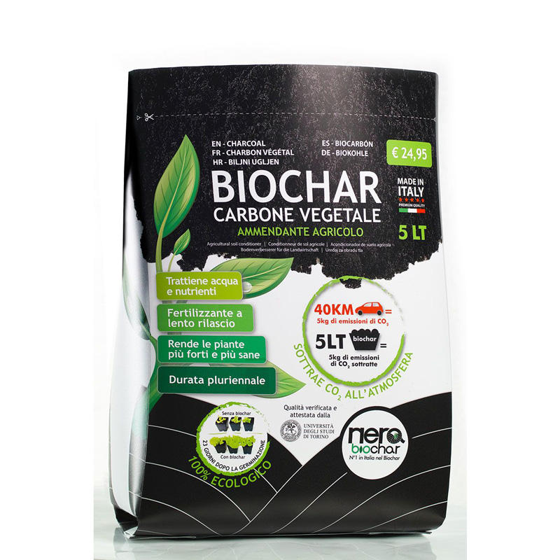 NERABIOCHAR - BIOCHAR CARBONE VEGETALE | 5L, INDOORLINE - Indoor Growing Attitude